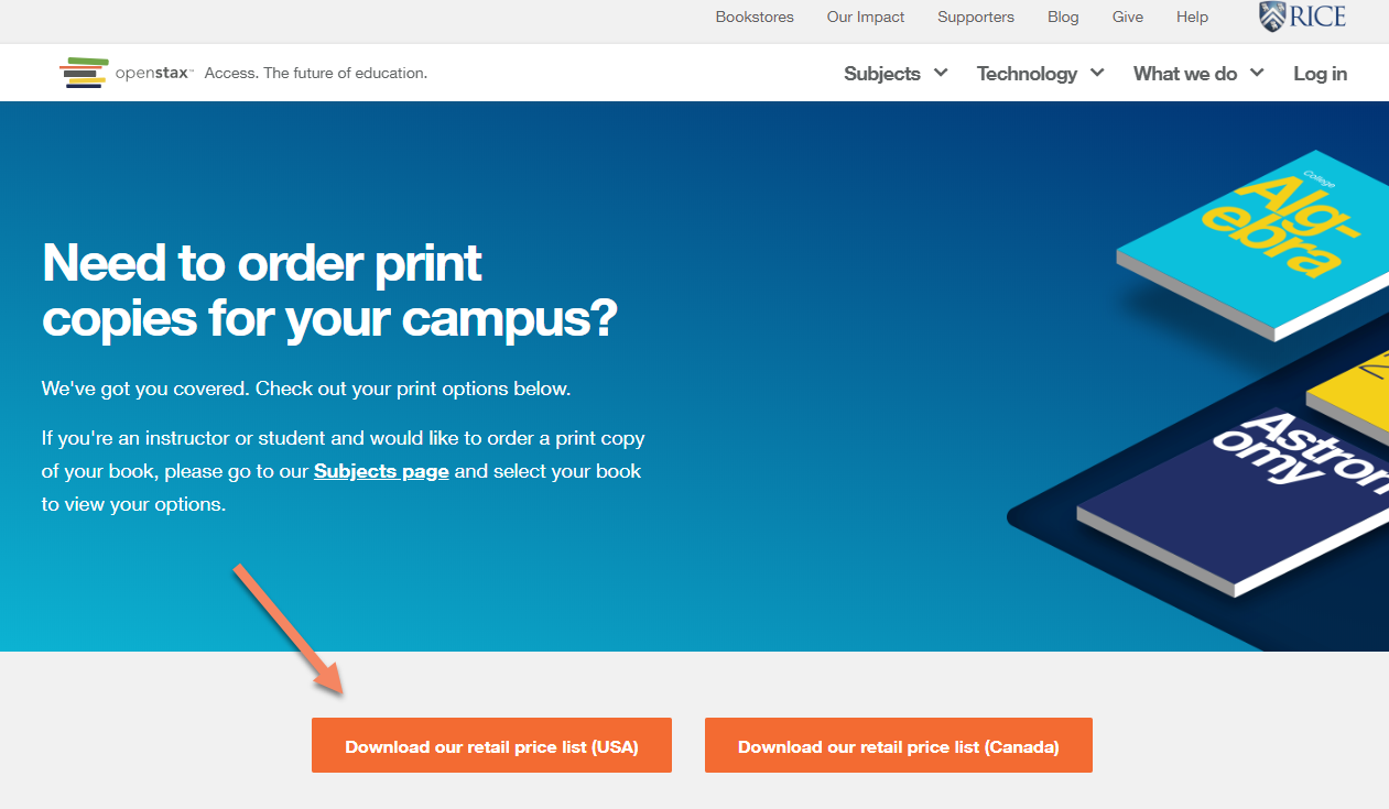 Bookstore print orders