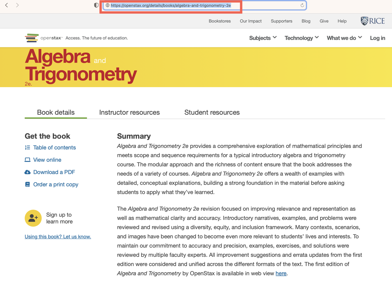 Directing students to their online textbook