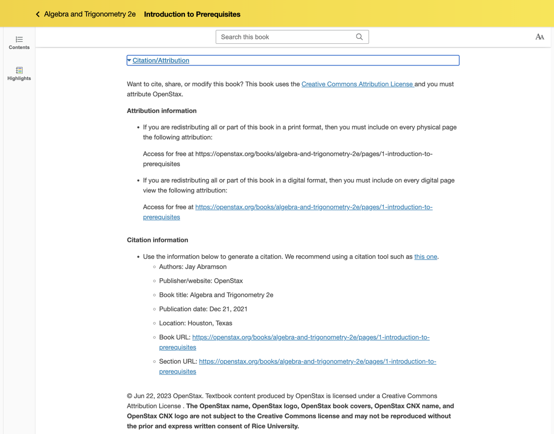 Citing OpenStax texts