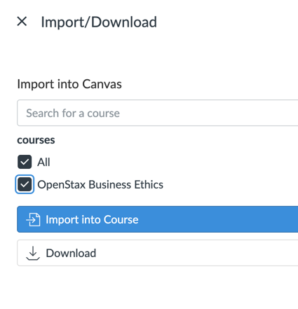 Downloading the OpenStax Canvas Cartridge on Canvas Commons