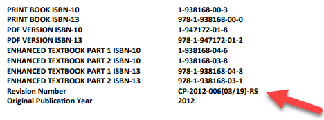Locating your book's revision number