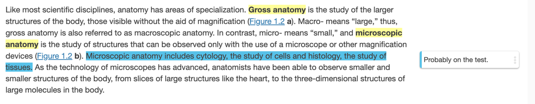 Creating highlights and adding notes on desktop and laptop