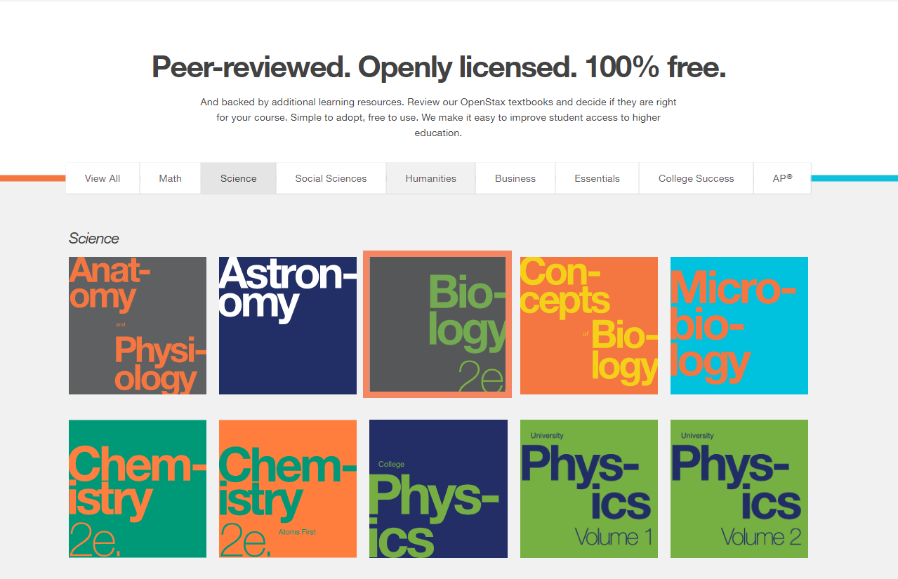 Student steps for accessing OpenStax textbooks and Student Resources