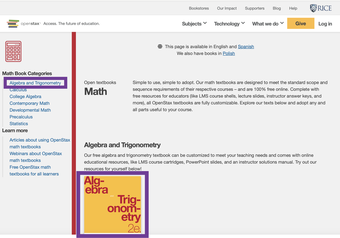 Purchasing an OpenStax textbook on Amazon