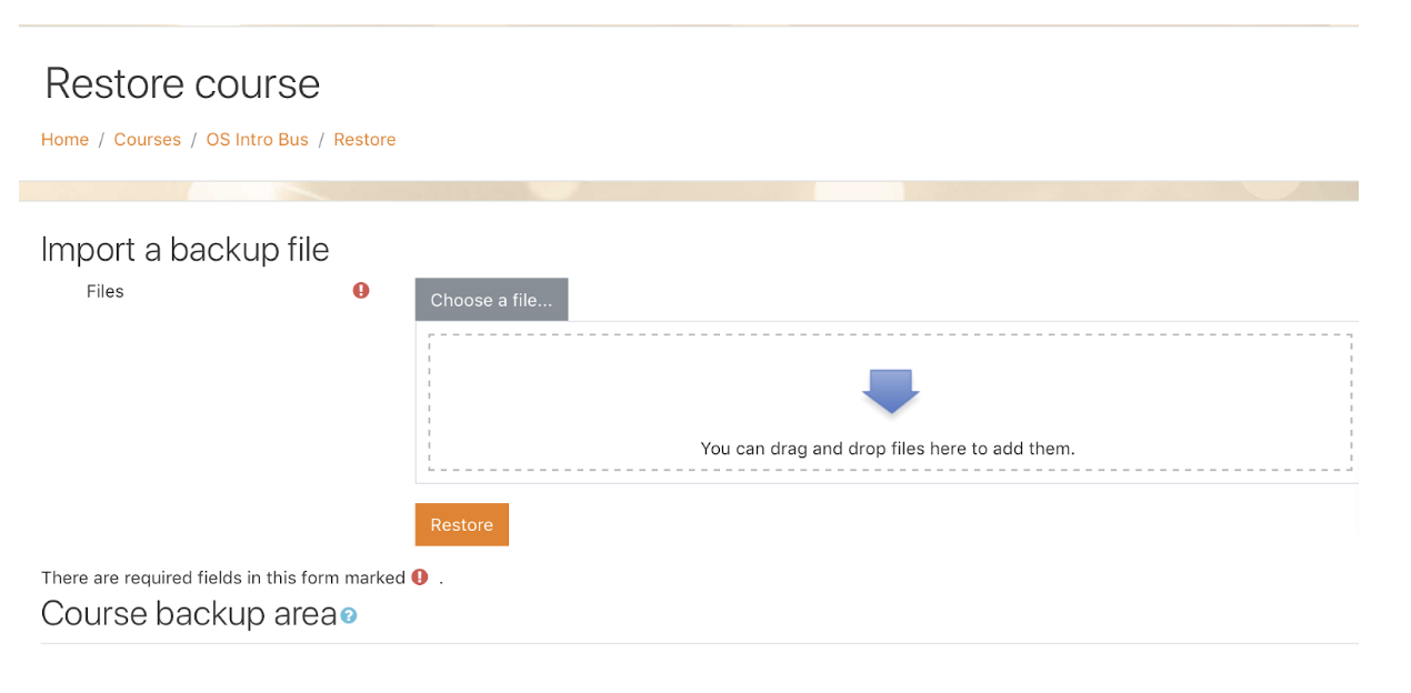 Downloading the Moodle Course Cartridge